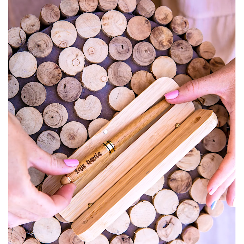 【Pluma estilográfica personalizada】 Con estuche de madera